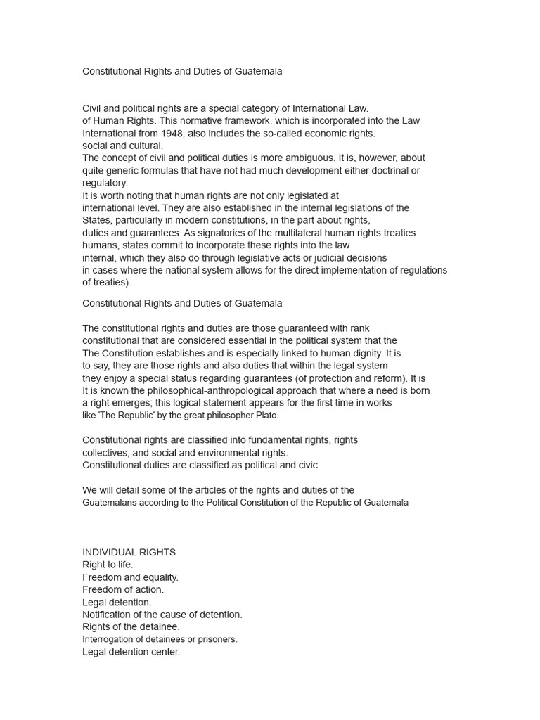 Guatemala's Constitutional Rights Overview | PDF | Gender Studies ...