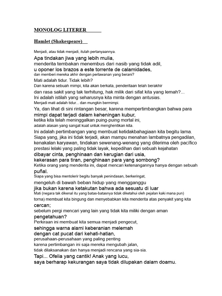 Monolog Literer | PDF