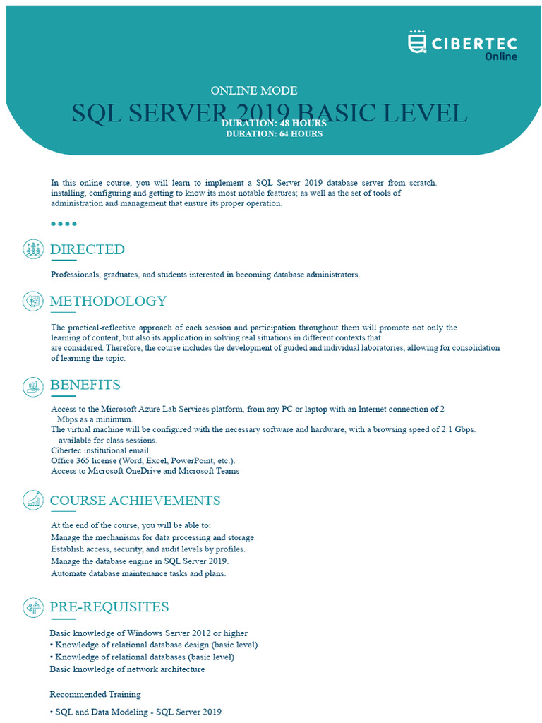 SQL_SERVER_2019_BASIC_LEVEL | PDF | Microsoft Sql Server | Databases