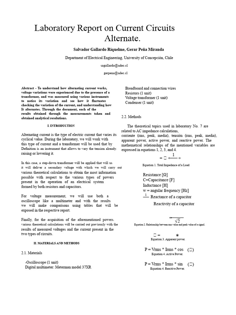 260168907-Laboratory Report 7-Alternating Current Circuits | PDF | Ac ...