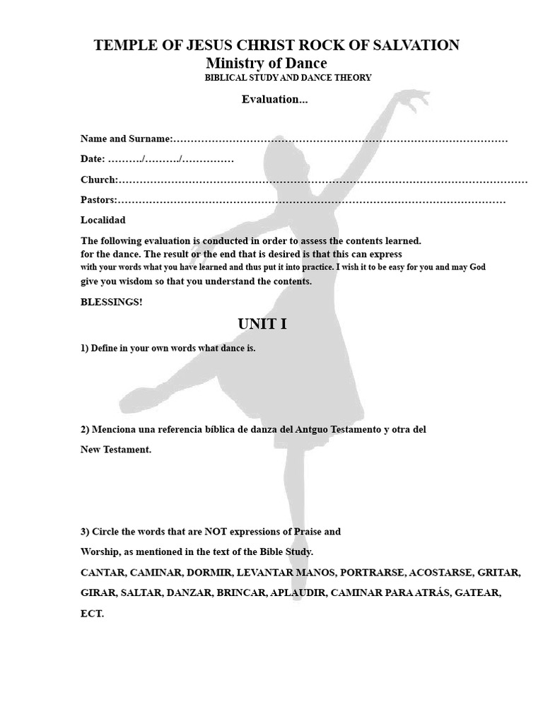 Biblical Study and Dance Theory | PDF | Bible | Dances