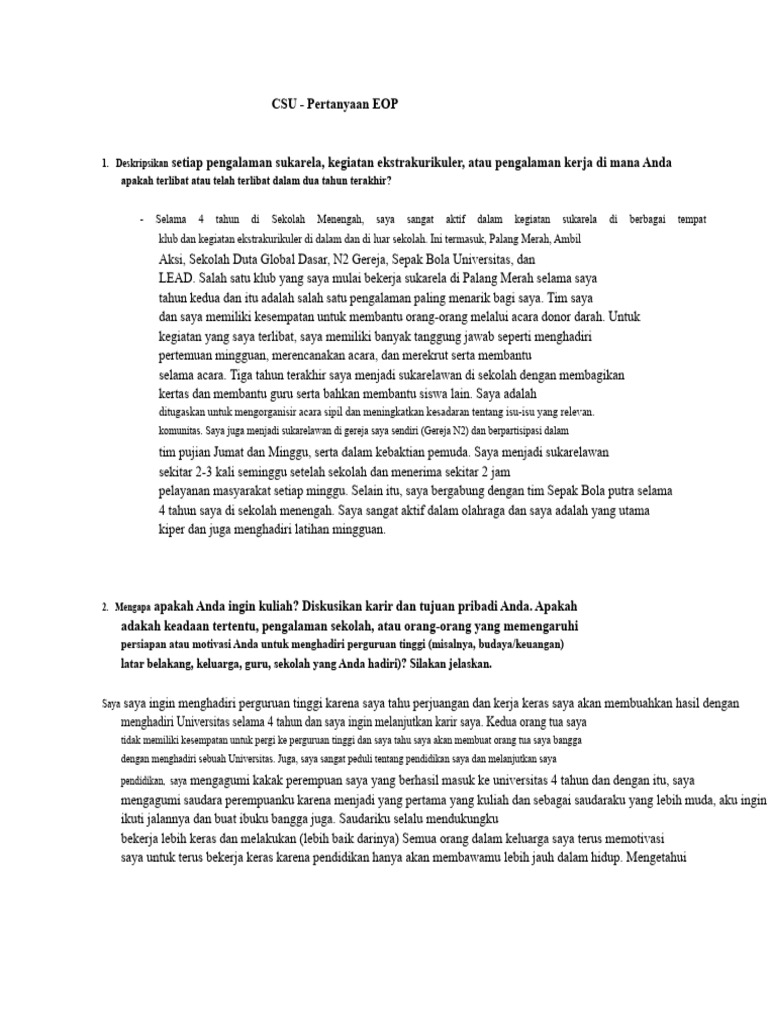 Csu Eop S | PDF