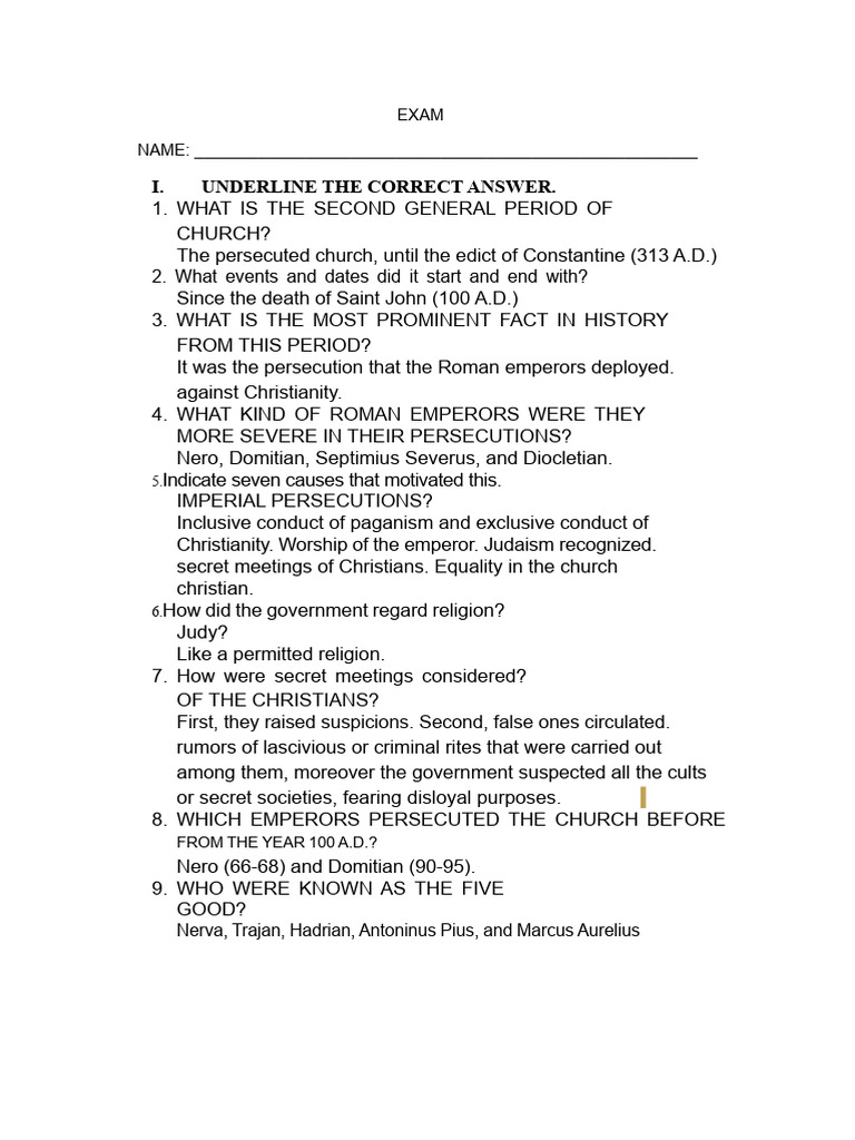 EXAM History of The Church Period 2 | PDF | Abrahamic Religions ...