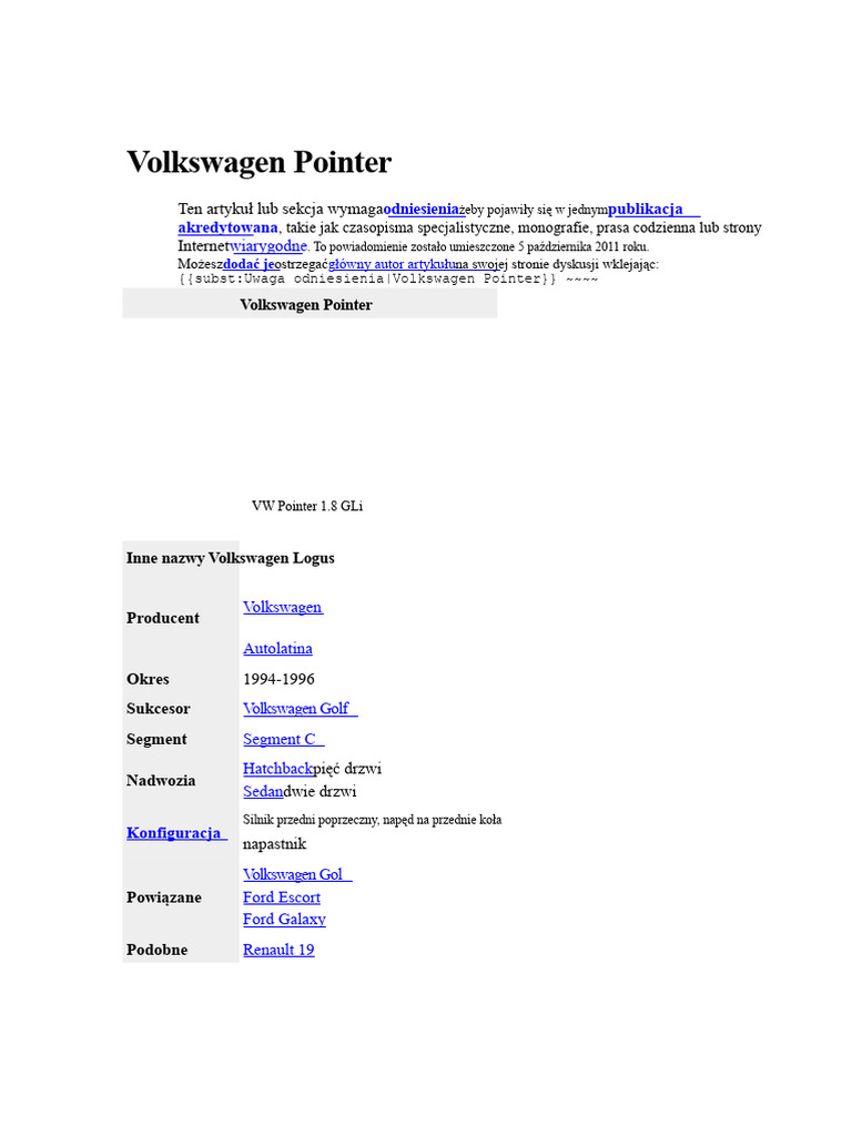 Volkswagen Pointer | PDF