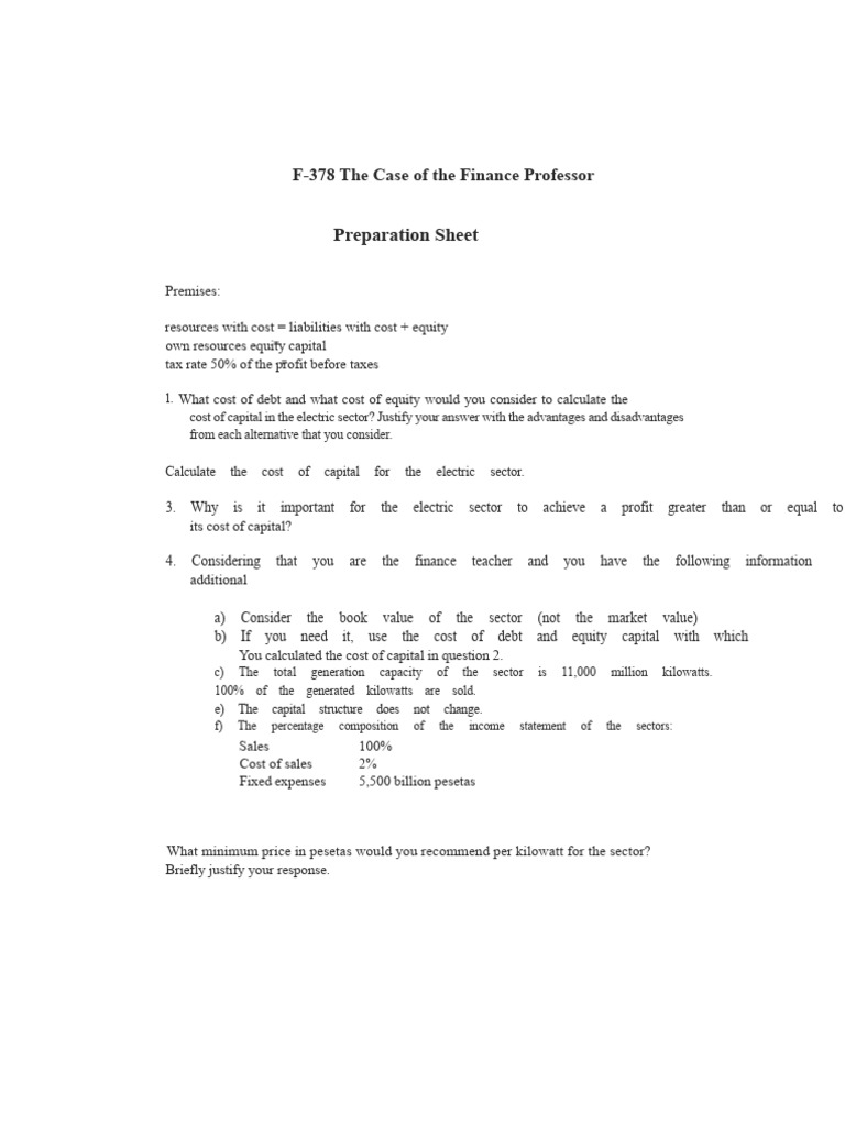 Finance Professor | PDF | Cost Of Capital | Equity (Finance)