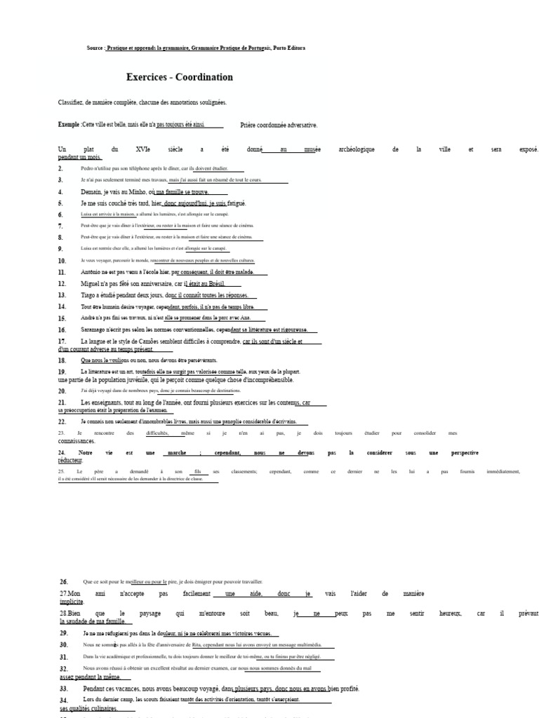 Exercices sur les Fonctions Syntaxiques | PDF | Phrase | Prédicat ...