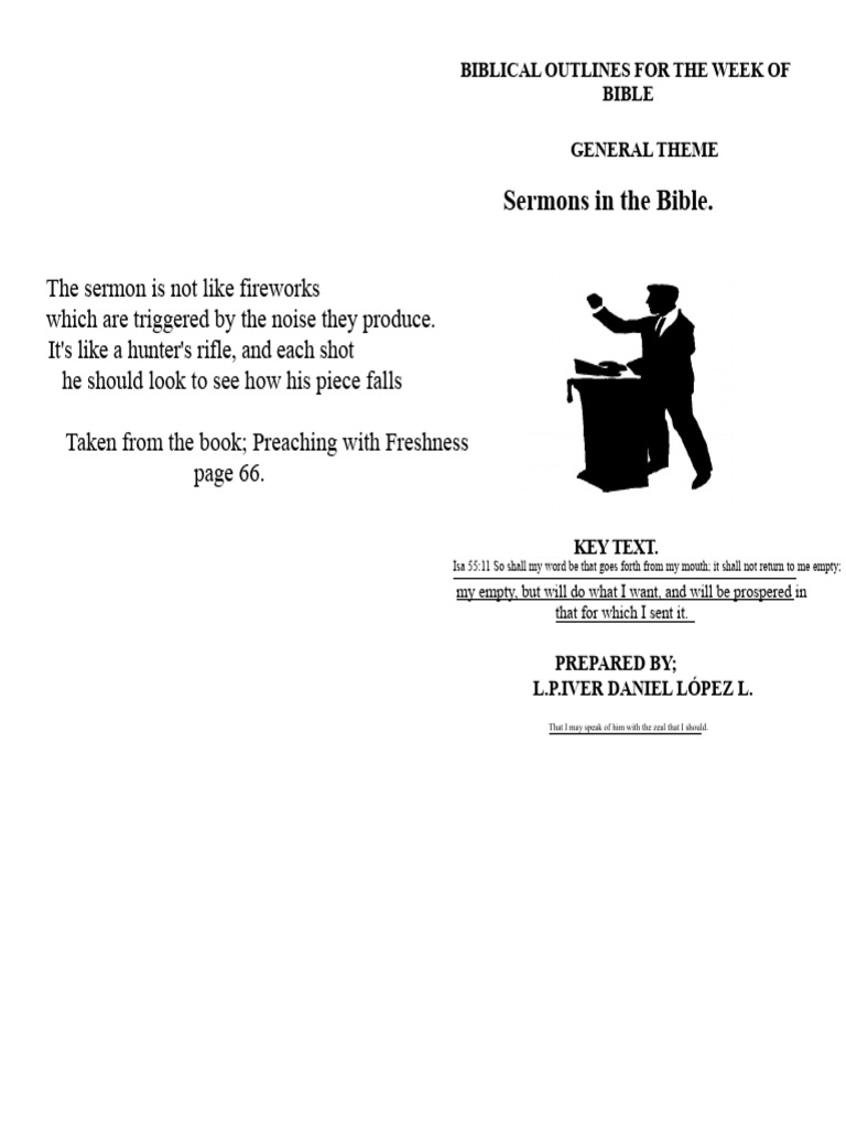 Biblical Outlines For Bible Week | PDF | Sermon | Acts Of The Apostles