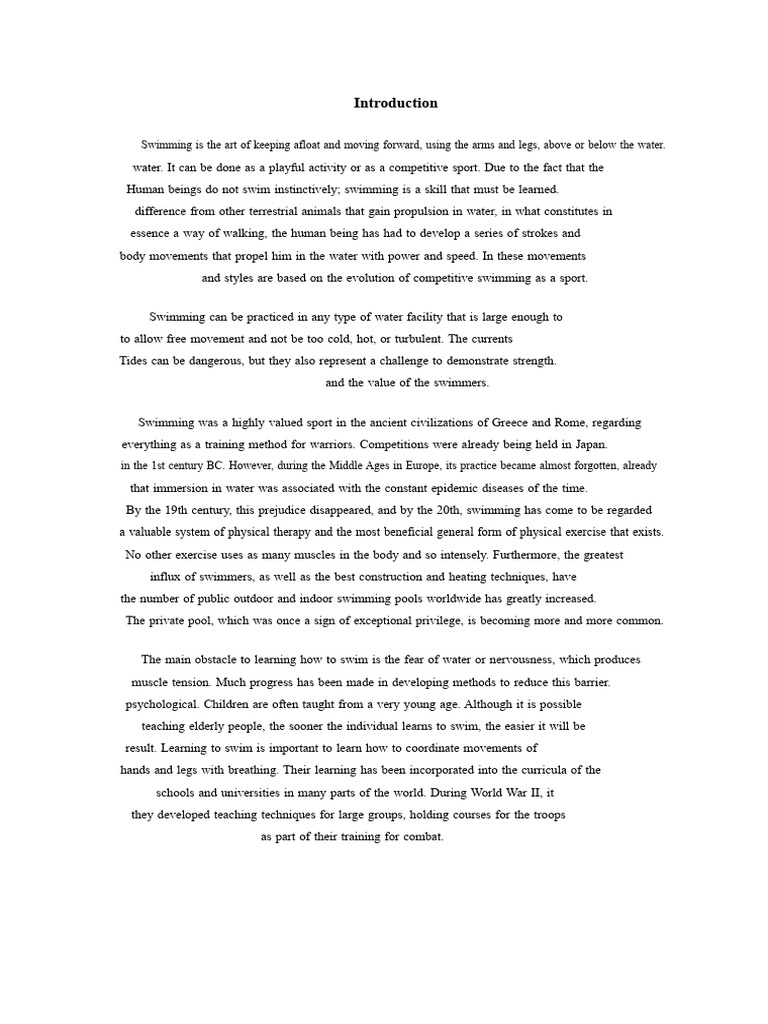 How to Make a Report Example Topic Swimming Brochure Freestyle | PDF ...