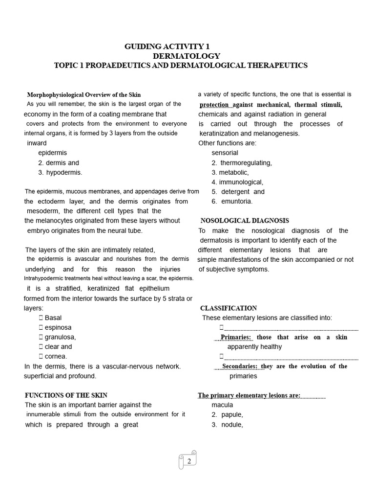 Introduction To Dermatology | PDF | Topical Medication | Skin