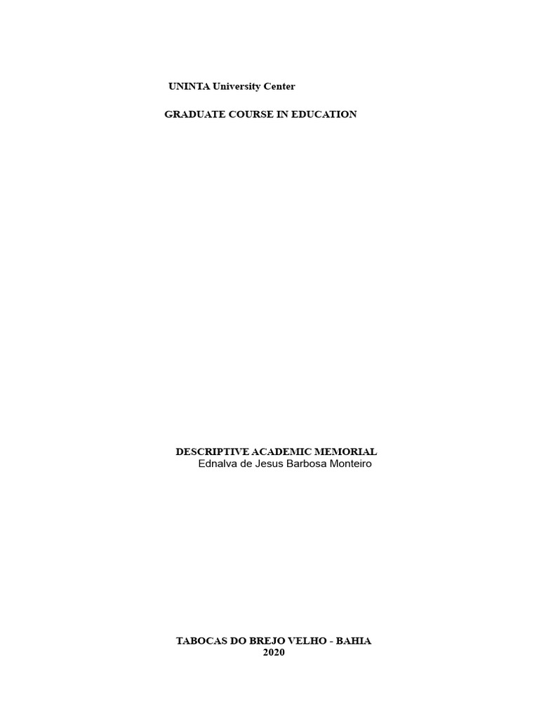 Descriptive Academic Memorial - Ednalva | PDF | Schools | Teachers