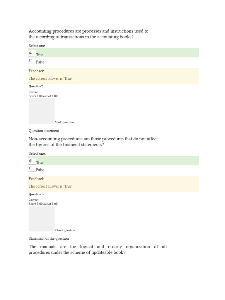 Understanding Accounting Procedures | PDF | Accounting | Question