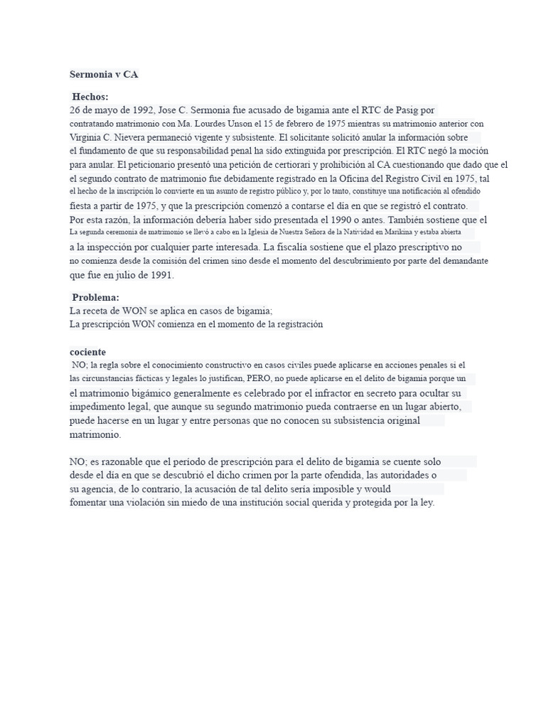 Sermonia Contra CA | PDF