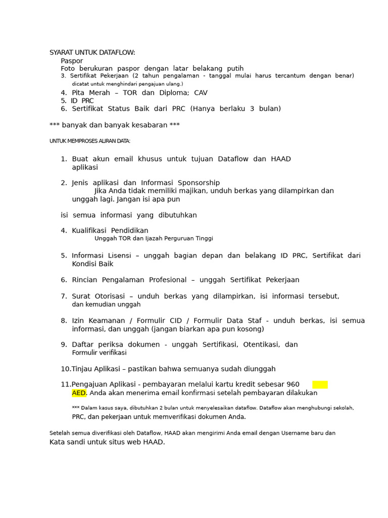 Syarat dan Proses Dataflow HAAD | PDF