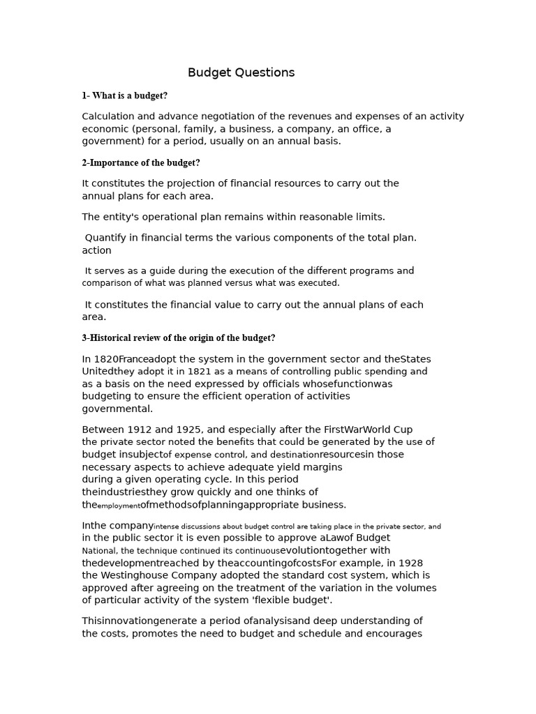 Business Budget Questionnaire 1 | PDF | Budget | Expense