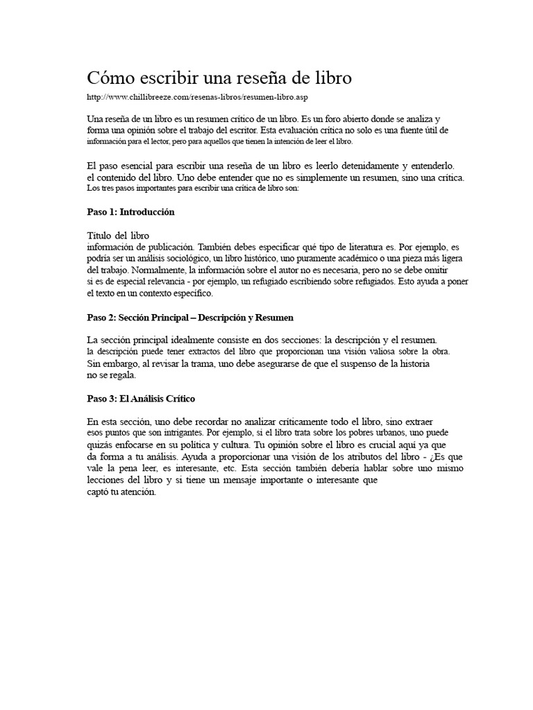 Cómo Escribir Una Reseña de Un Libro | PDF | Libros | Escritores