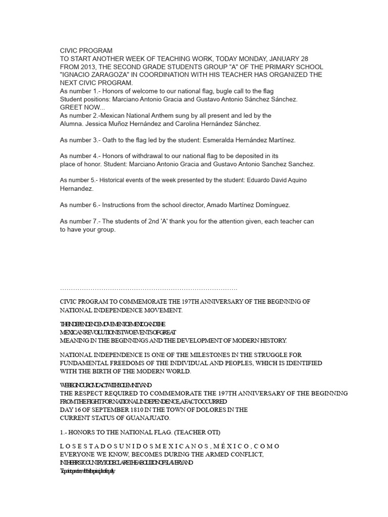 Civic Program September 15 | PDF