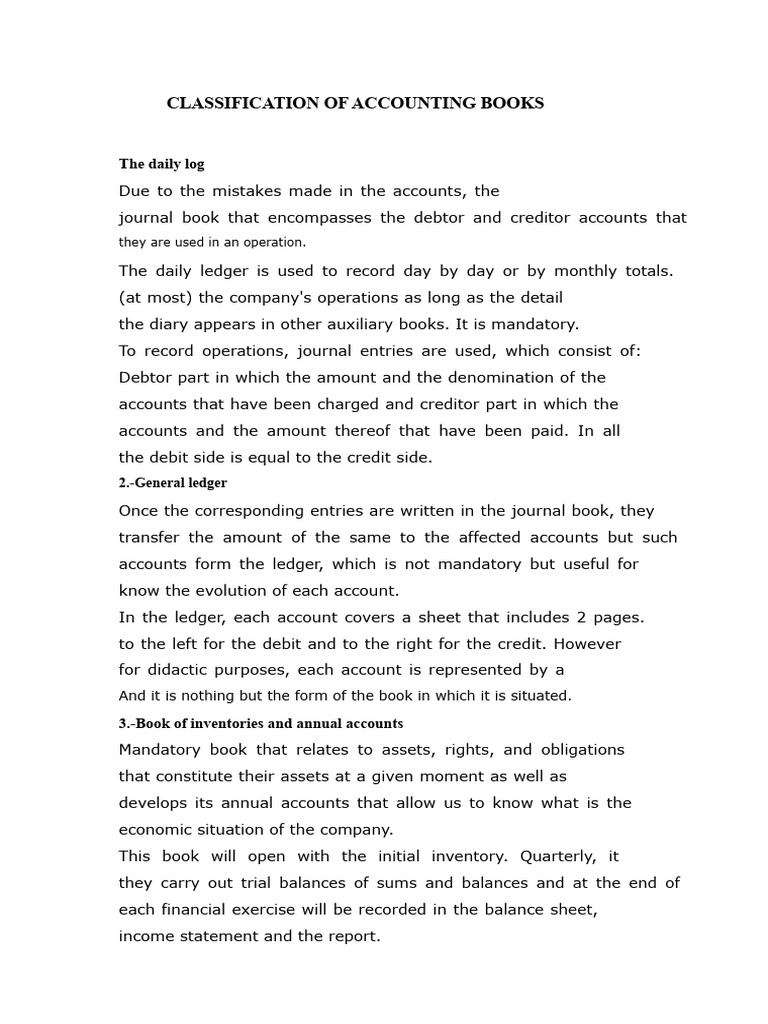 Types of Accounting Books Explained | PDF