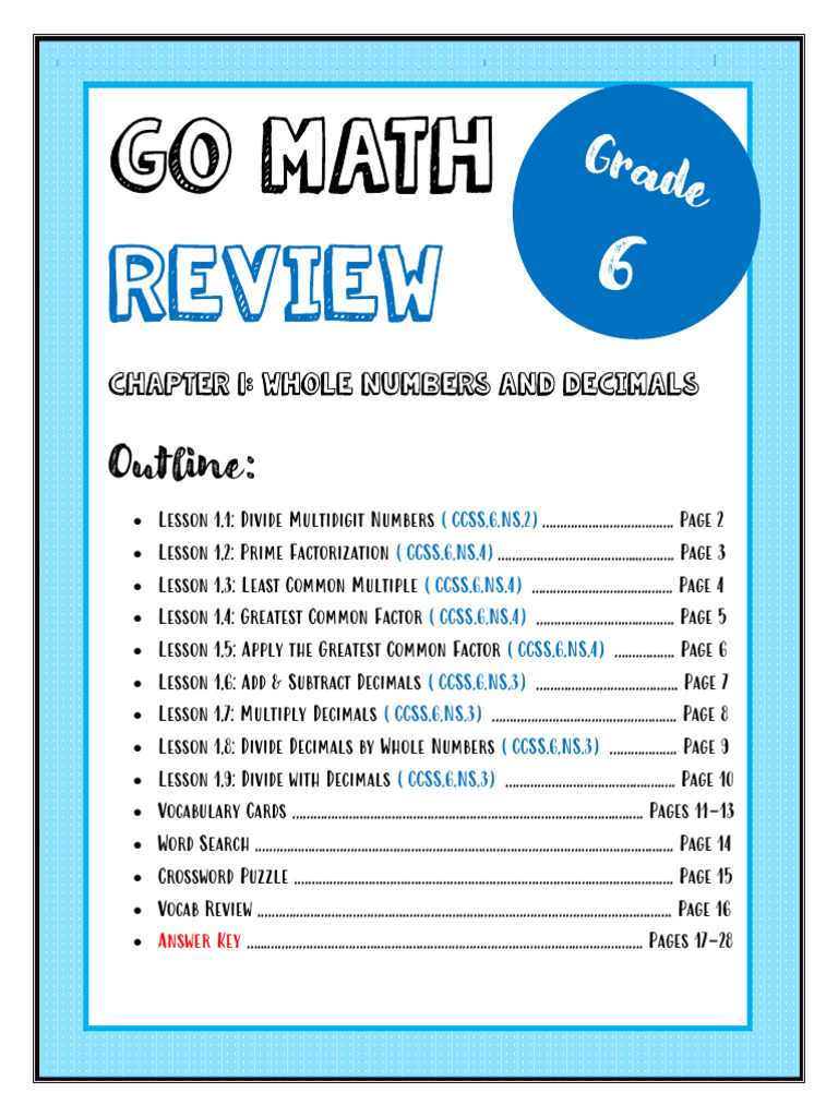 Go Math: Review | PDF | Multiplication | Numbers