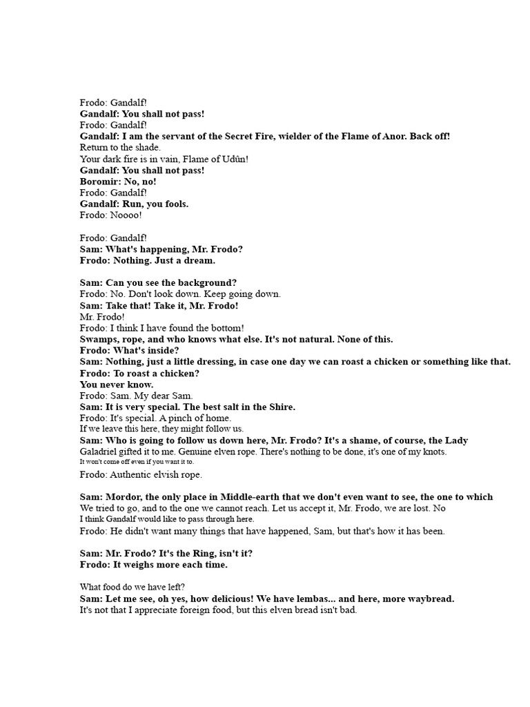 The Two Towers: Script Excerpt | PDF | The Lord Of The Rings | English ...