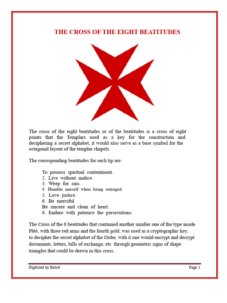 The Cross of The Eight Beatitudes | PDF