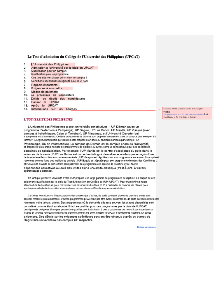 Passer le UPCAT : Guide d'admission UP | PDF | Enseignement secondaire ...