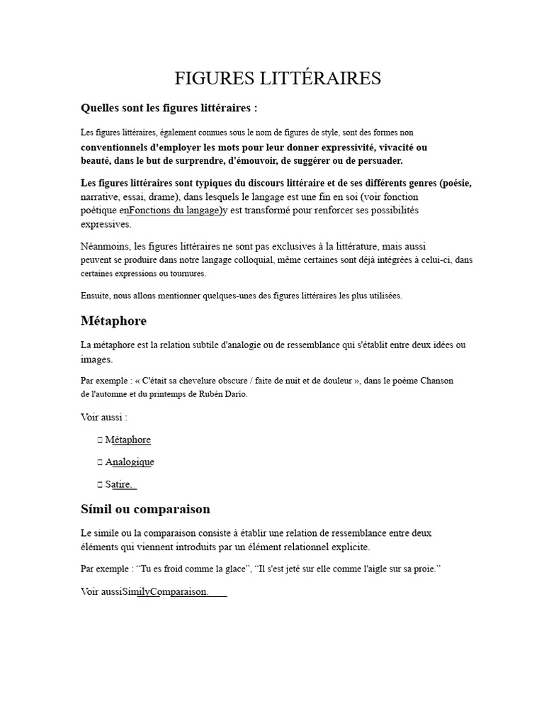 Figures de Style | PDF | Métaphore | Poésie