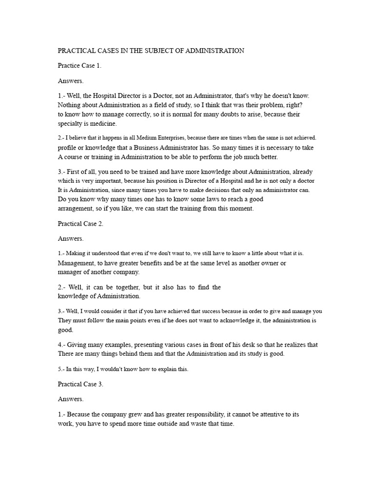 Practical Cases in The Subject of Administration | PDF | Communication ...