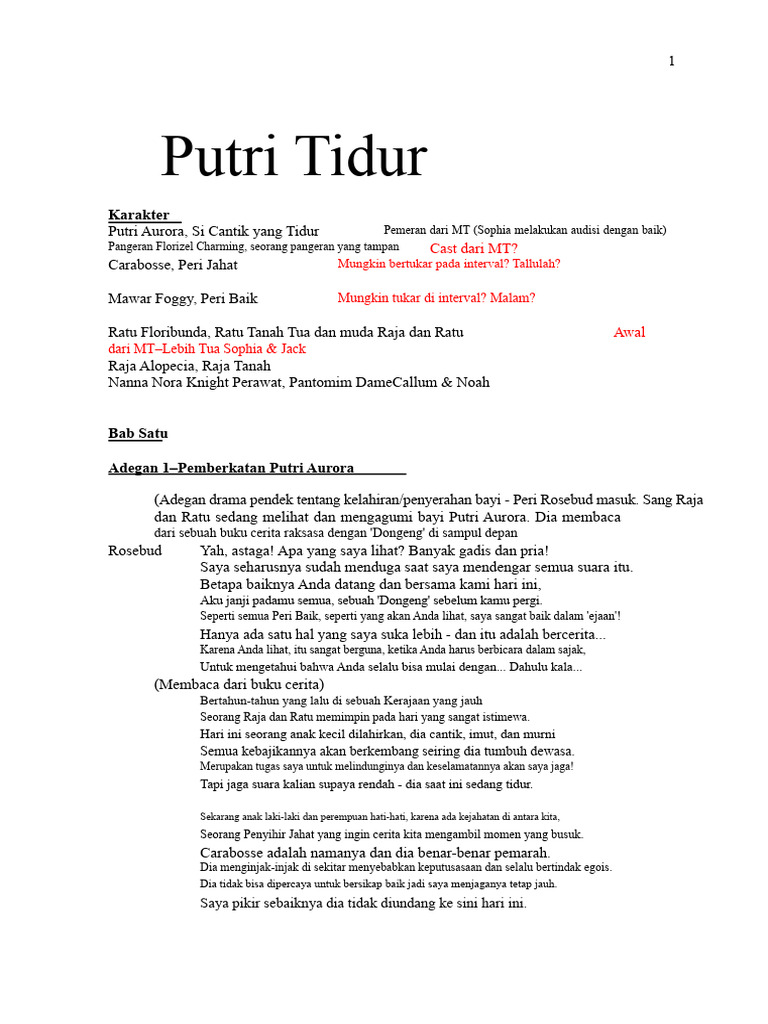Pemeran Pangeran dalam Putri Tidur | PDF