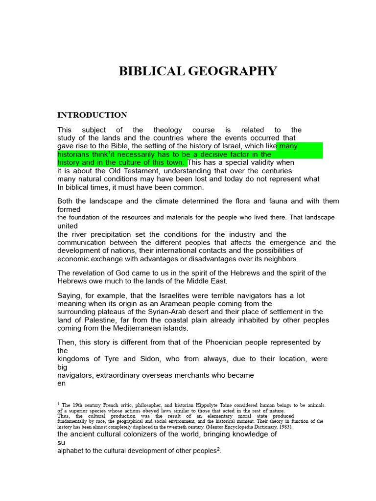 Biblical Geography and Its Impact | PDF | Bible | Phoenicia
