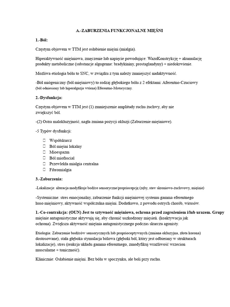 Rozdział 8 i 10 Okeson Objawy i symptomy TTMs | PDF