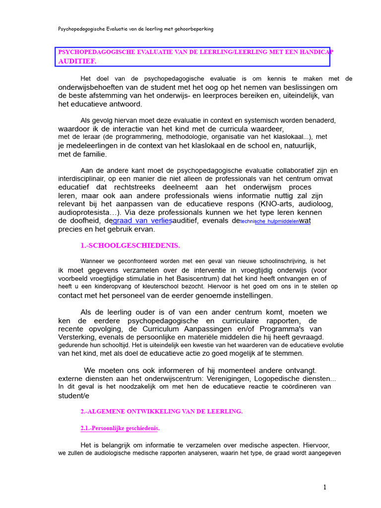 Psychoeducatieve Beveting Van de Leerling Met Gehoorbeperking | PDF