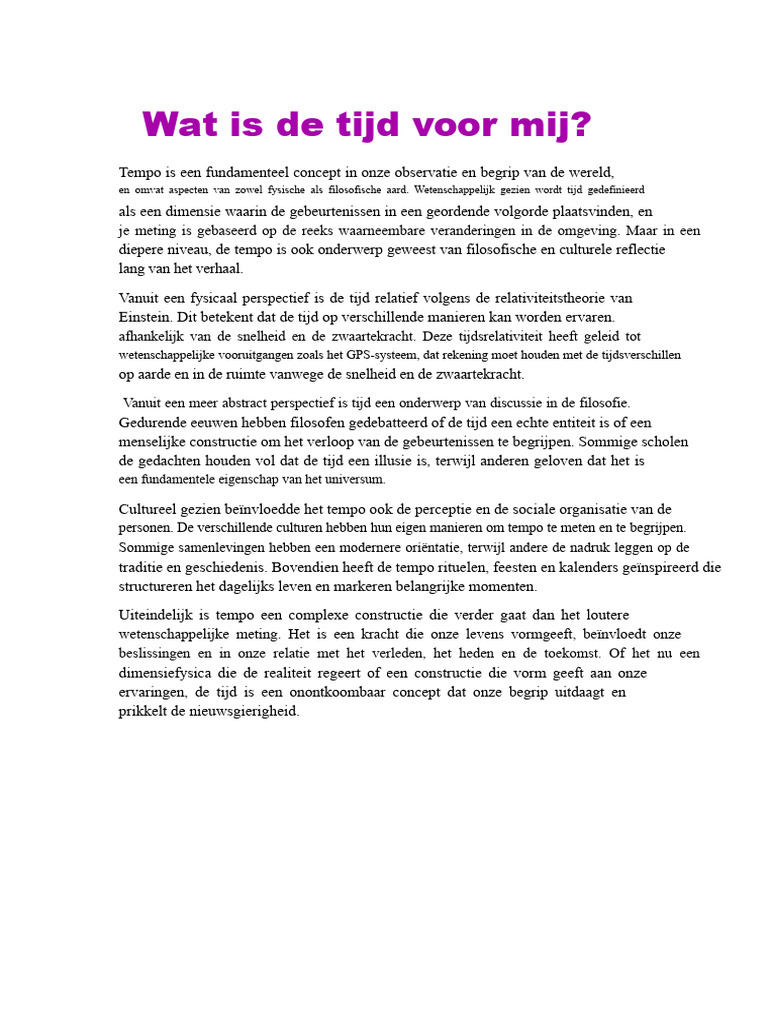 Essay Over Wat Tijd Is | PDF