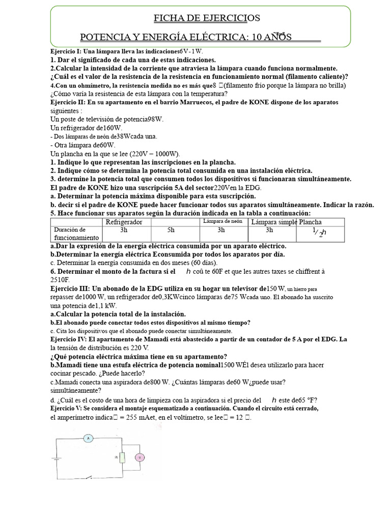 Potencia y Energía Eléctrica | PDF | Energia electrica | Poder (Física)