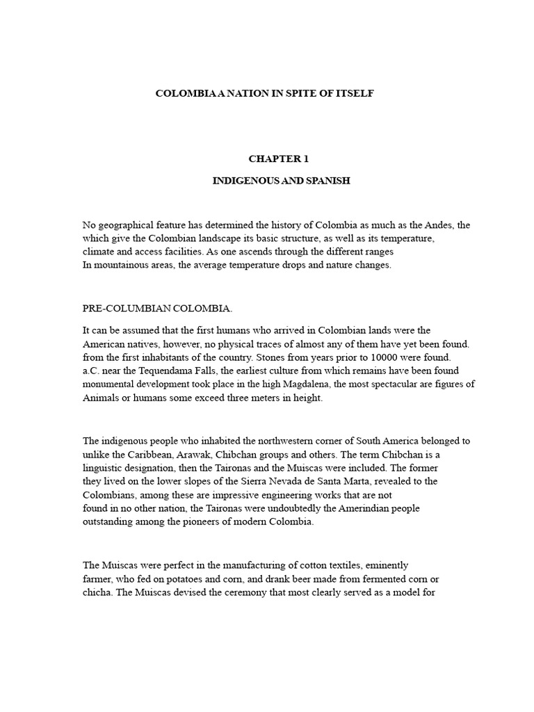 Colombia A Nation in Spite of Itself | PDF | Colombia | Spanish ...