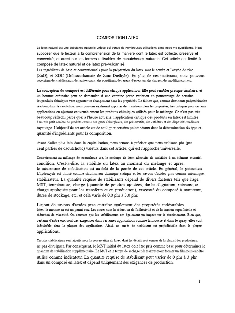 Compounding de Latex | PDF | Substances chimiques | Matériaux