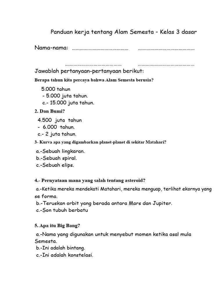 Panduan Kerja tentang Alam Semesta | PDF