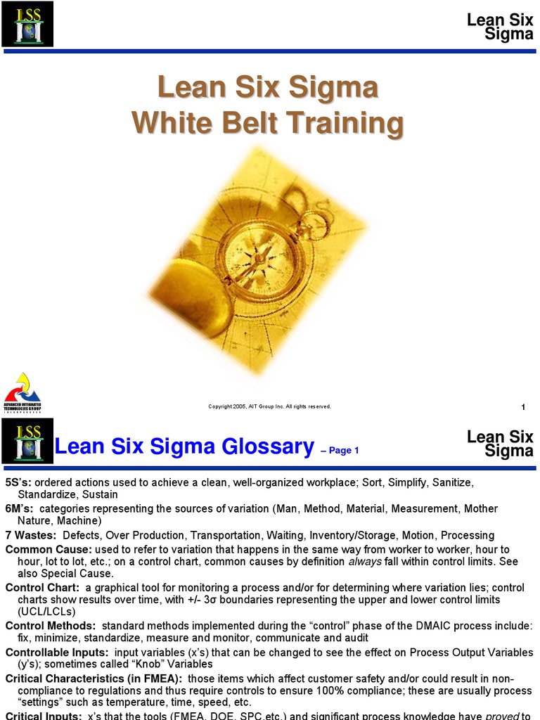 Lean Six Sigma Glossary | PDF | Six Sigma | Standard Deviation