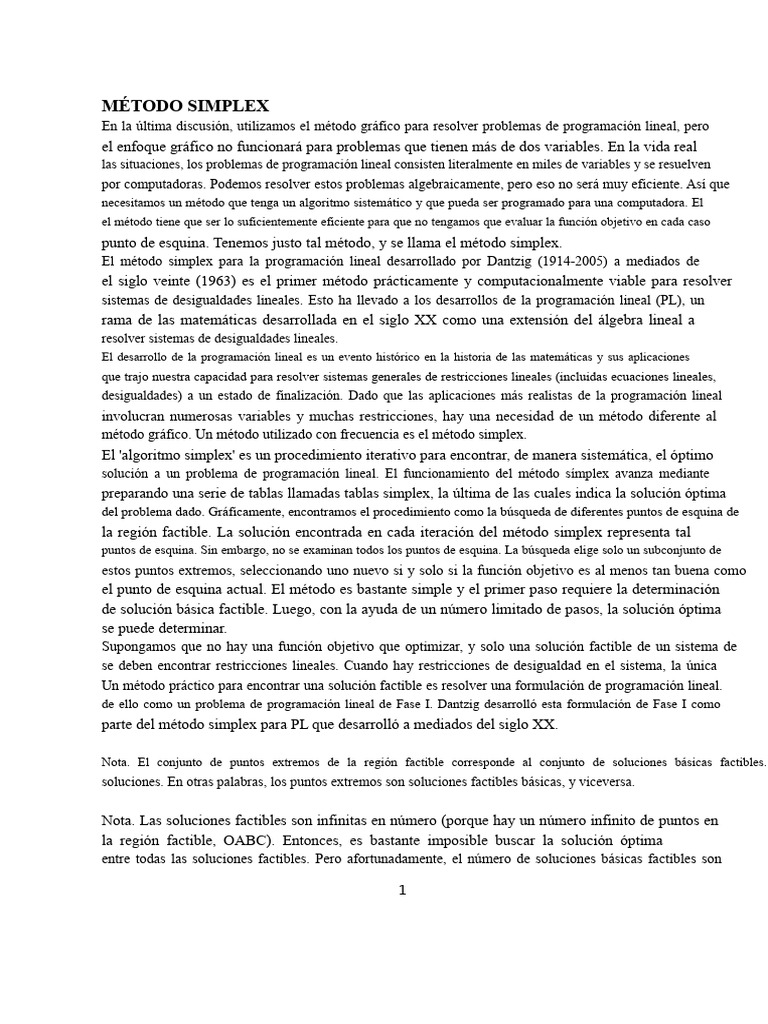 Método Simplex B | PDF | Programación lineal | Algoritmos y Estructuras ...