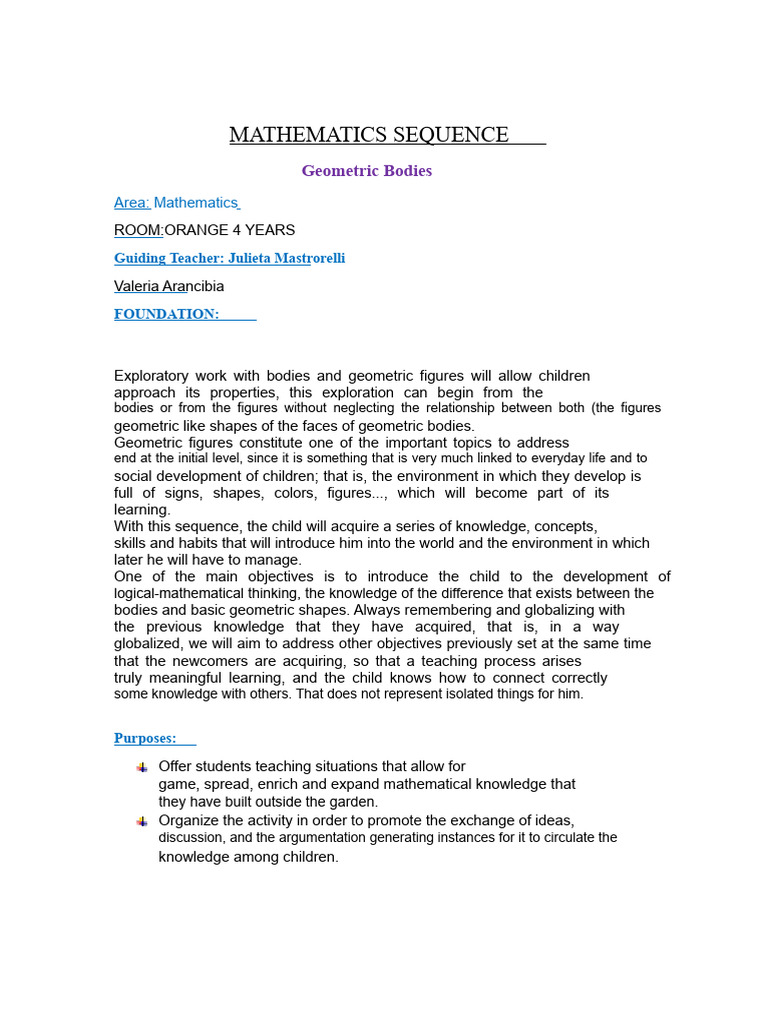 Didactic Sequence Geometric Shapes | PDF | Knowledge | Shape