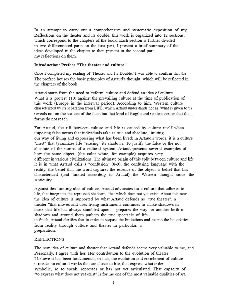 Reflections On Theater and Its Double by Antonin Artaud | PDF | Alchemy ...