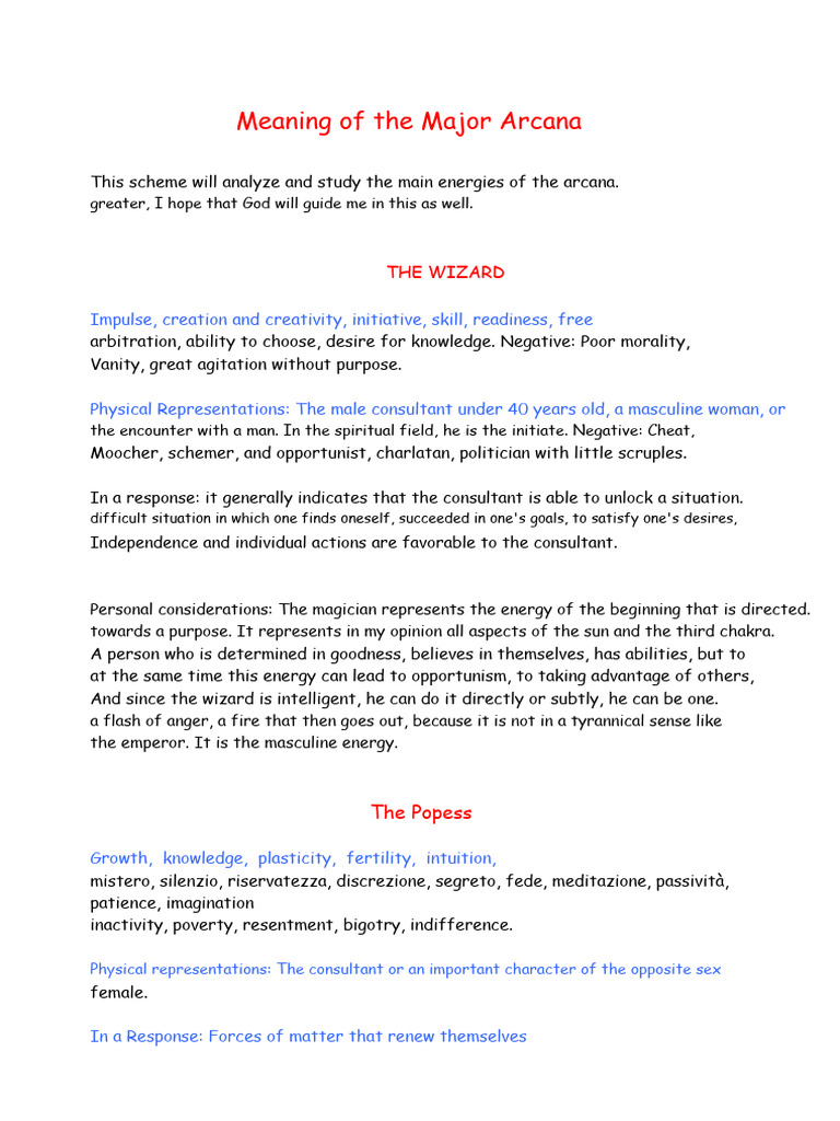 Major Arcana | PDF | Love | Knowledge