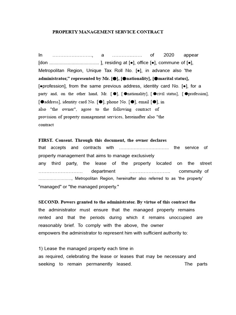 Property Management Contract | PDF | Lease | Landlord