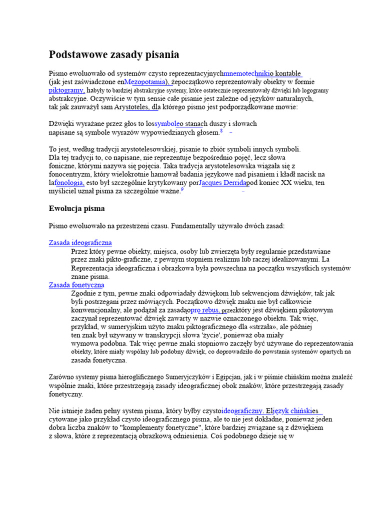 Podstawowe Zasady Pisania | PDF