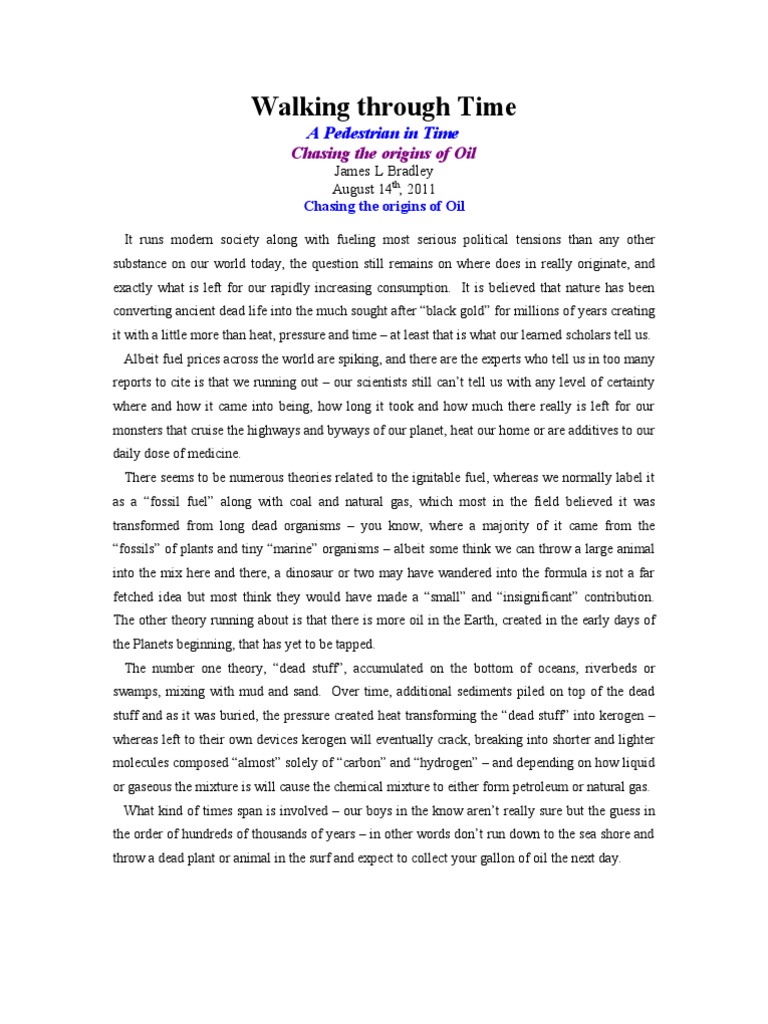 8-14-2011 Walking Through Time | PDF | Petroleum | Earth Sciences