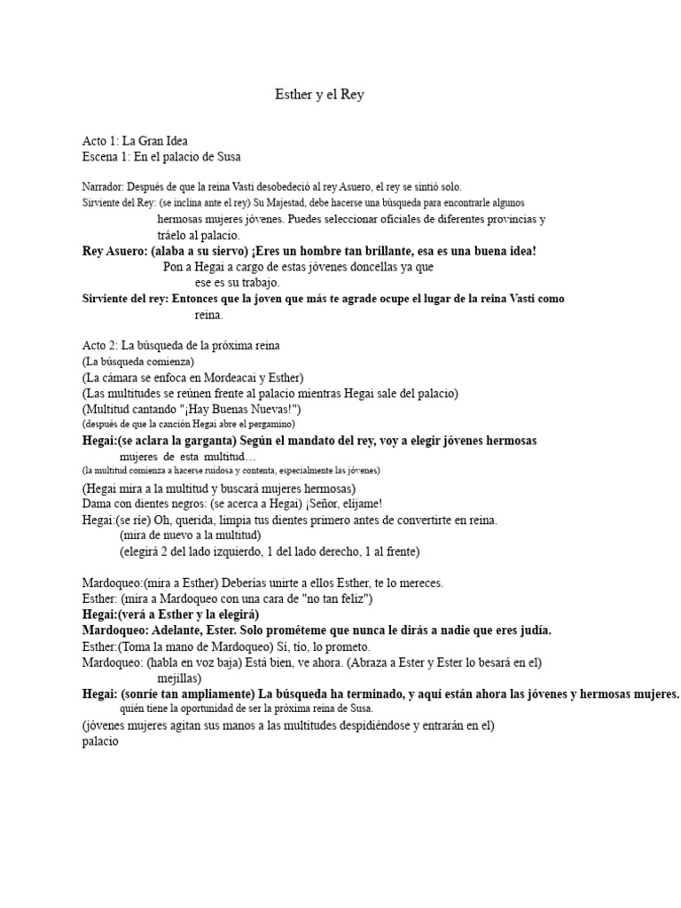 La historia de Esther y el Rey Asuero | PDF | Esther | Libros de la ...