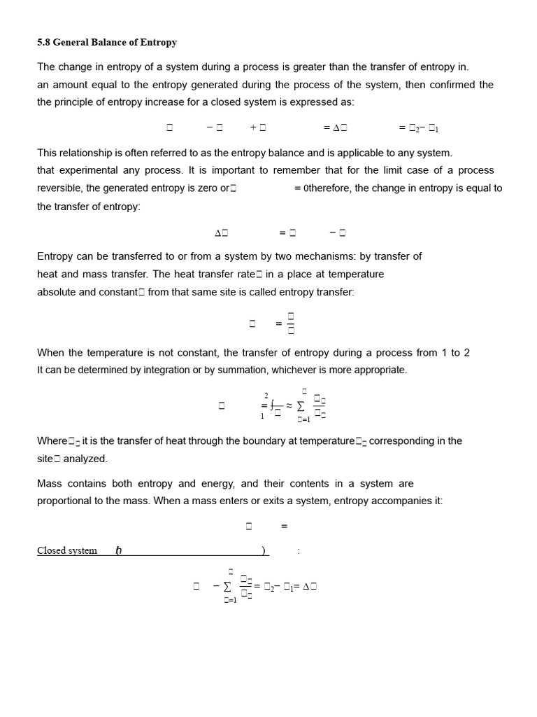 5.8 General Balance of Entropy | PDF | Entropy | Heat