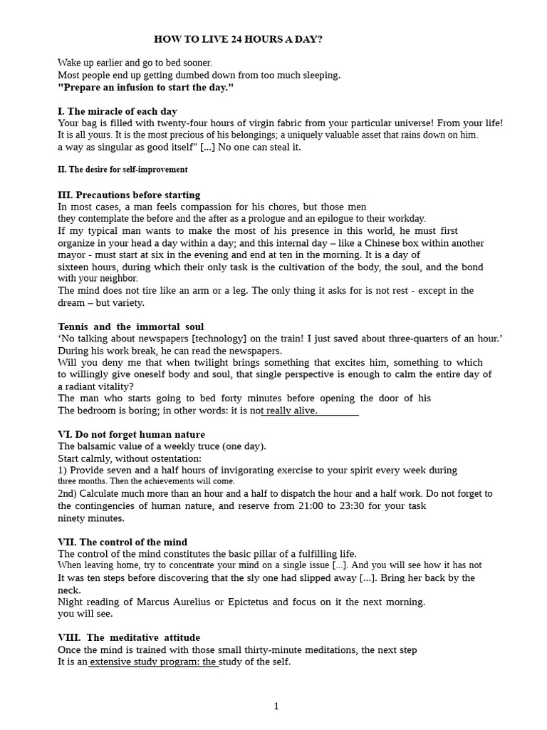 Mastering Your 24-Hour Day | PDF