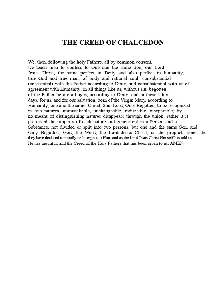 The Chalcedonian Definition Explained | PDF