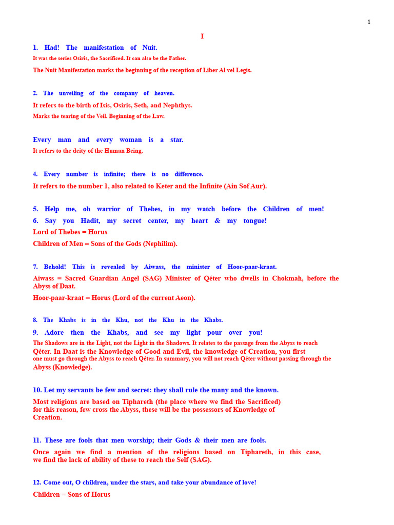 Study of The Liber AL Vel Legis Document | PDF | Spirituality ...