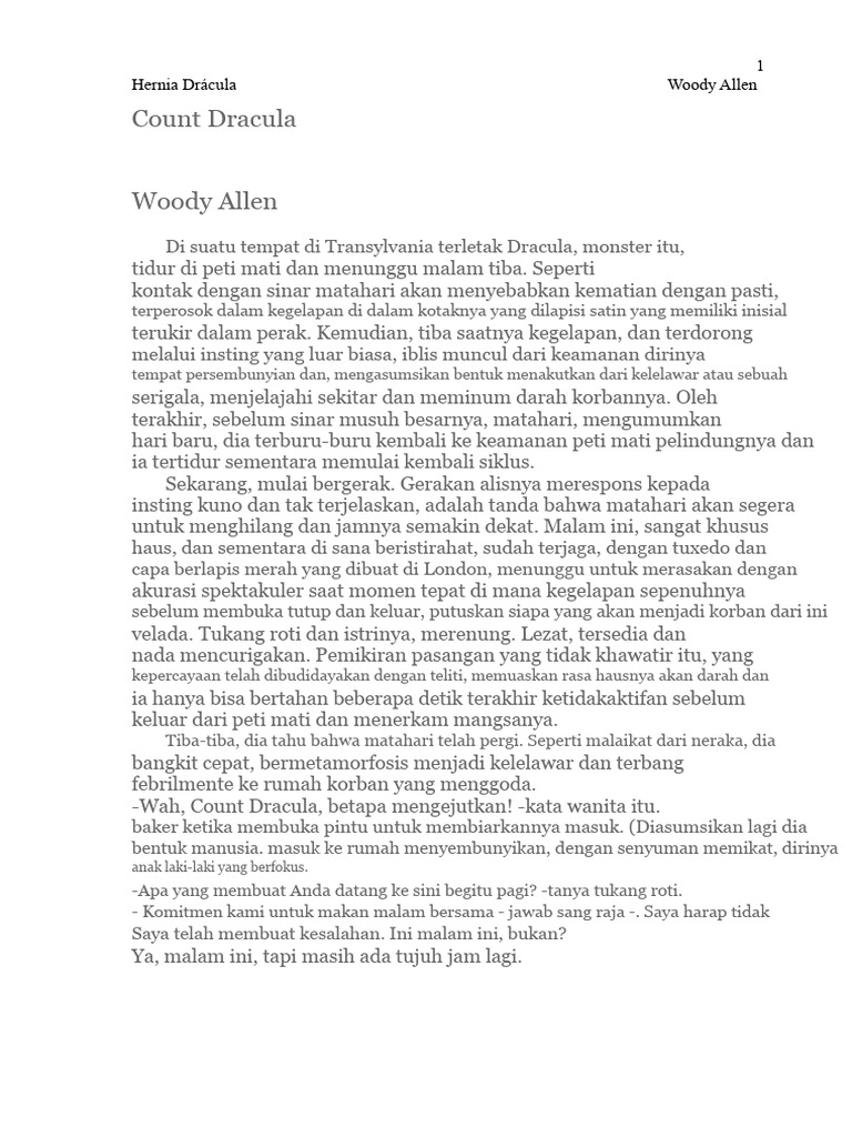 Allen Woody Drácula..docx | PDF